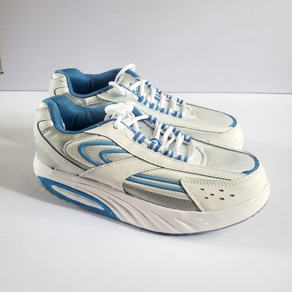 curves | Shoes | Curves White And Blue Sneakers With Chunky Midsole And ...